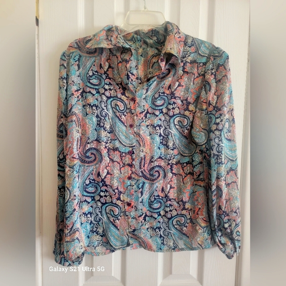 Michelle Stuart | Tops | Vintage Michelle Stuart Long Sleeve Blouse ...